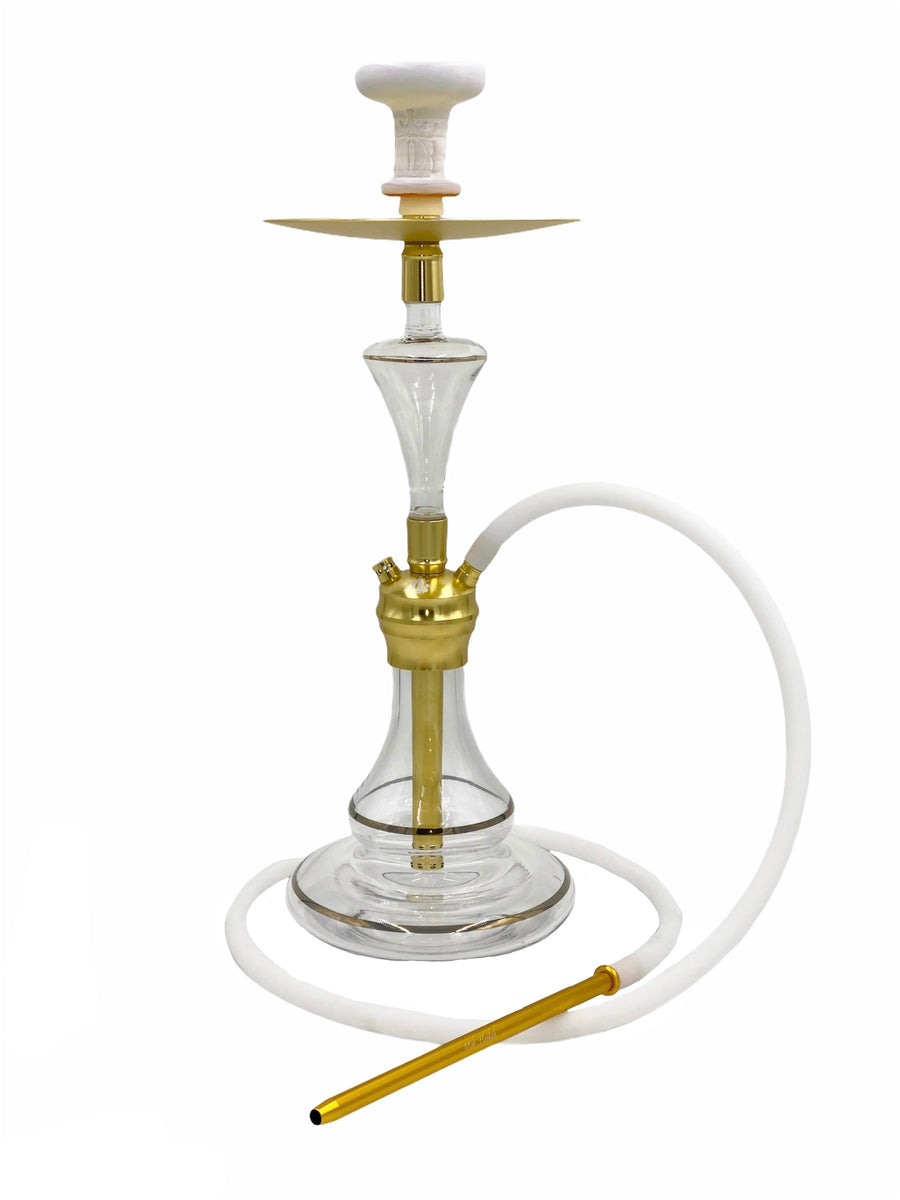 White & Gold Hookah | The Pasha | Mob Hookah